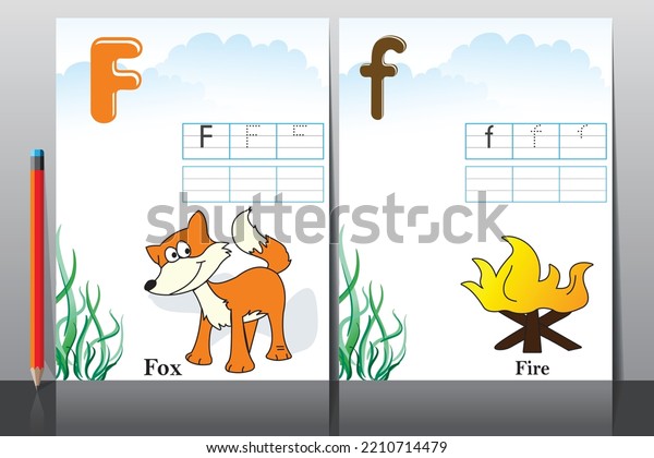 Kids Learning Material Worksheet Learning Alphabet Stock Vector ...