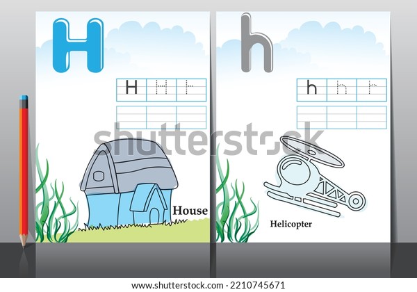 Kids Learning Material Worksheet Learning Alphabet Stock Vector ...