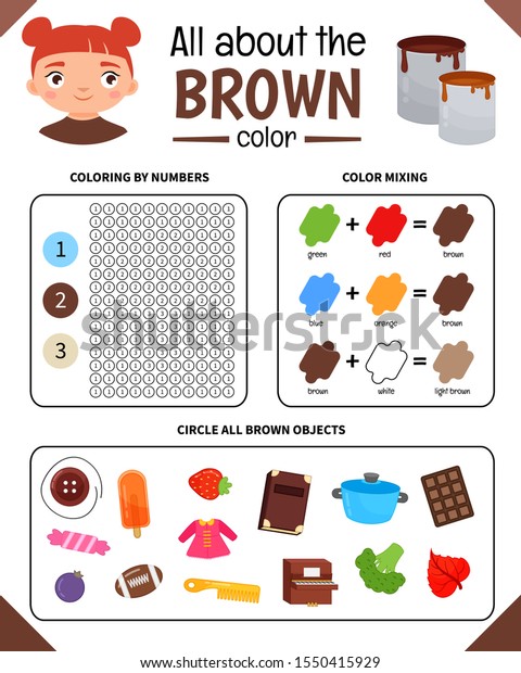 Kids Learning Material Worksheet Learning Colors Stock Vector (Royalty ...