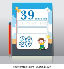 Kids Learning Material Worksheet Learning Numbers Stock Vector (Royalty ...