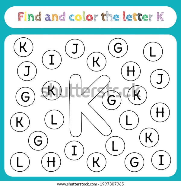 Kids Learning Worksheet Find Color Letters Stock Vector (Royalty Free ...