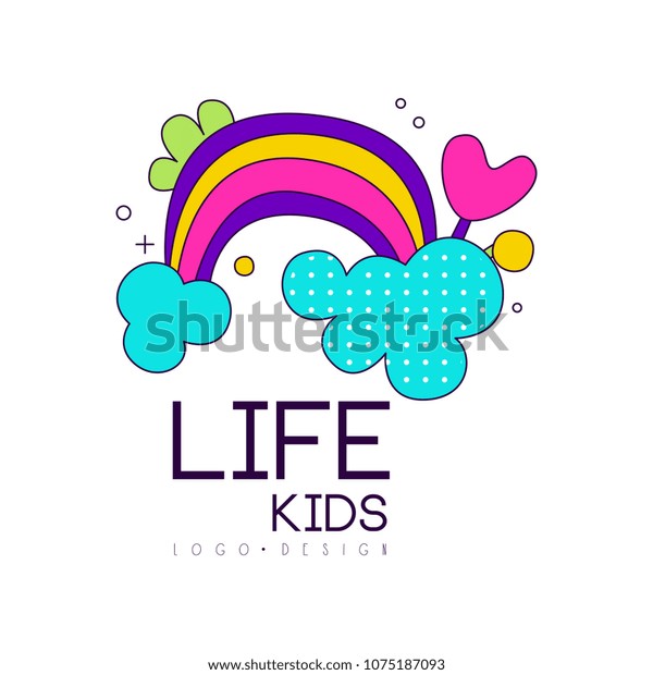 Kids Life Logo Design Bright Label Stock Vector (Royalty Free ...