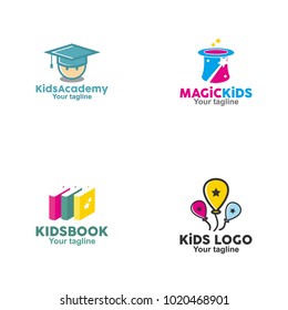 Kids Logo Set Vector Stock Vector (Royalty Free) 1020468901 | Shutterstock