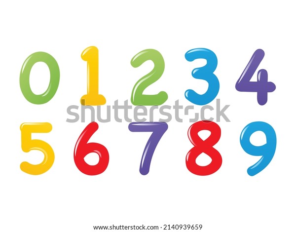 Kids Math Cartoon Number Set Vector 库存矢量图（免版税）2140939659 | Shutterstock