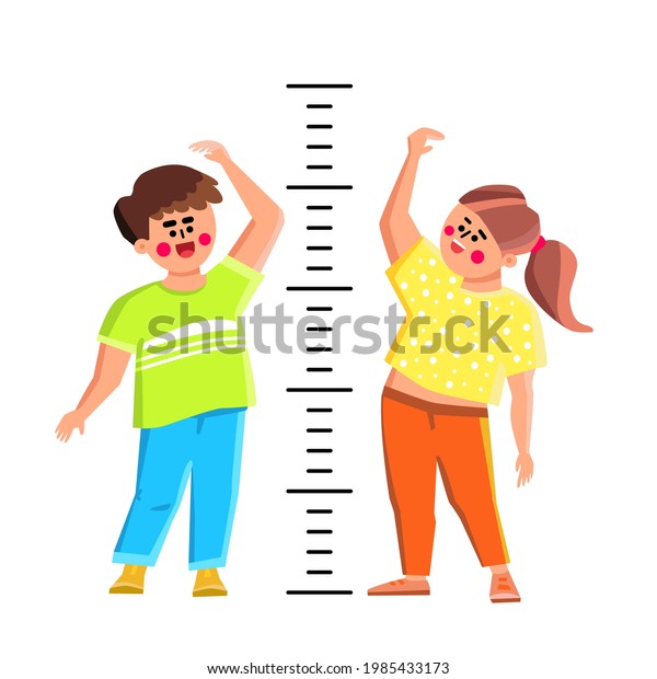 Kids Measuring Height Measure Scale Vector Stock Vector (Royalty Free ...