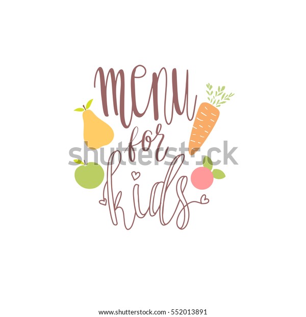 Kids Menu Logo Design Lettering Text Stock Vector (Royalty Free ...