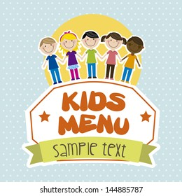 Kids Menu Over Dotted Background Vector Stock Vector (Royalty Free ...