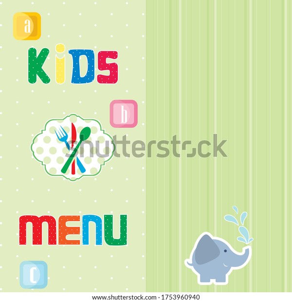Kids Menu Over Green Background Polka 库存矢量图（免版税）1753960940 | Shutterstock