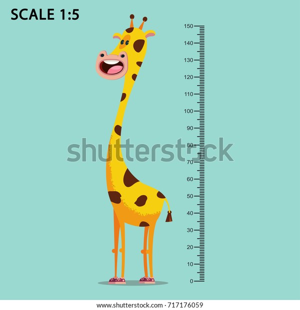 Kids Meter Wall Cute Smiling Cartoon Stock Vector (Royalty Free) 717176059