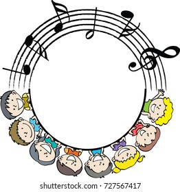 Kids Music Border: vector de stock (libre de regalías) 727563811 ...