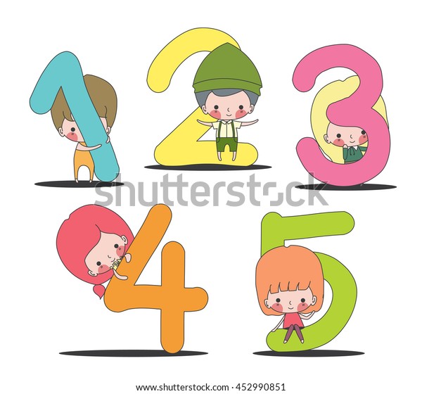 Kids Number 12345 Stock Vector (Royalty Free) 452990851 | Shutterstock