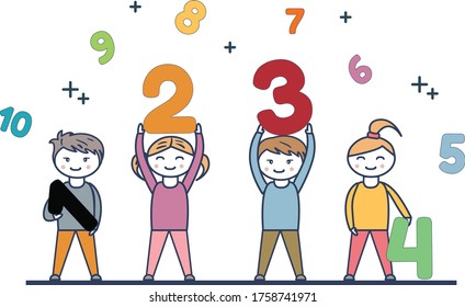 Kids Numbers Educational Fun Stock Vector (Royalty Free) 1758741971 ...