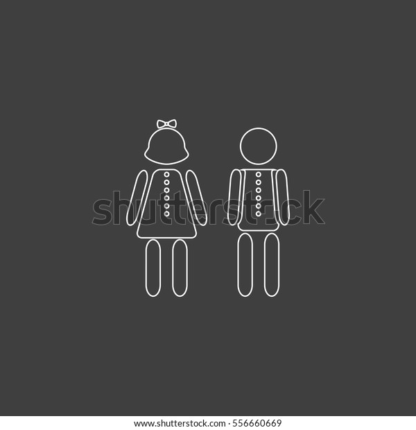 Kids Outline Vector Icon Contour Line 스톡 벡터(로열티 프리) 556660669 ...