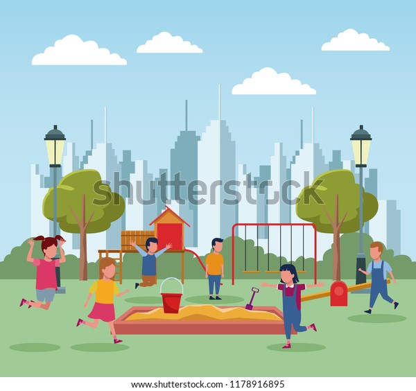Kids Park Stock Vector (Royalty Free) 1178916895 | Shutterstock