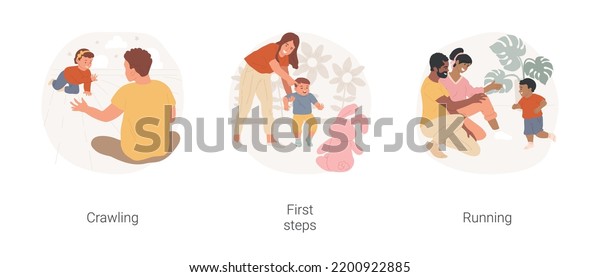 Kids Physical Development Isolated Cartoon Vector Stock Vector (Royalty ...