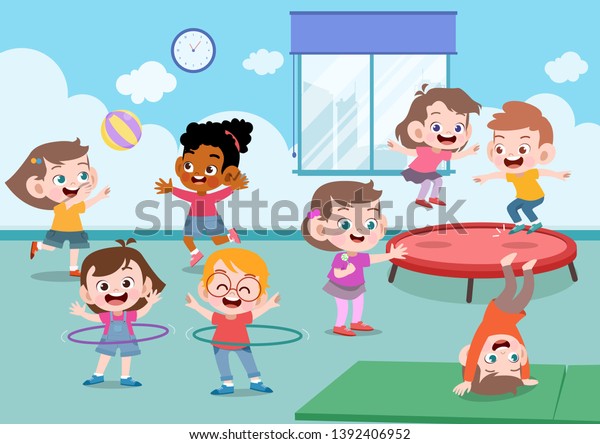 Kids Play Classroom Vector Illustration Stock Vector (Royalty Free ...