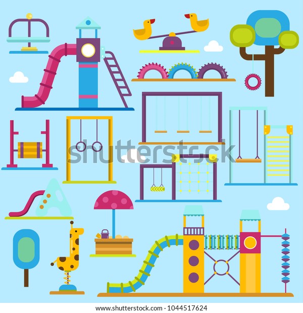 Kids Playground Game Zone Vector Fun Stock Vector (Royalty Free ...