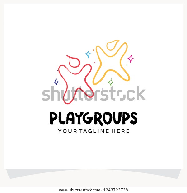Kids Playground Logo Design Template Stock Vector (Royalty Free) 1243723738