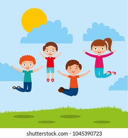 Kids Playing Cartoon Stock Vector (Royalty Free) 1045390723 | Shutterstock
