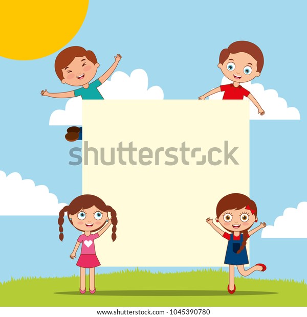 Kids Playing Cartoon Stock Vector (Royalty Free) 1045390780 | Shutterstock