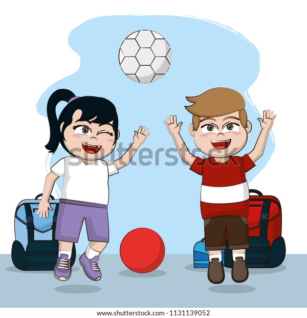 Kids Playing Cartoon Stock Vector (Royalty Free) 1131139052 | Shutterstock