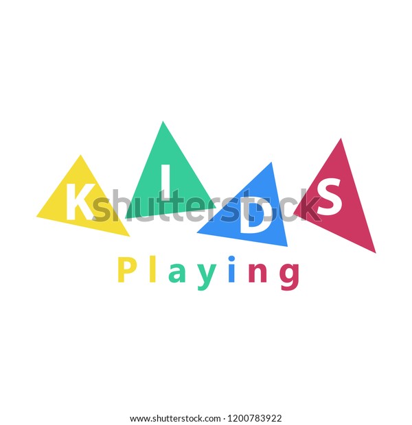 Kids Playing Colorful Logo Vector Eps Stok Vektör (Telifsiz) 1200783922 ...