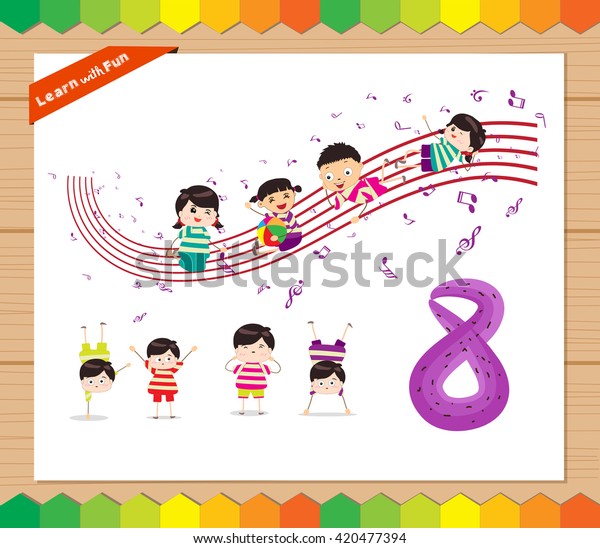 Kids Playing Number 8 Stock Vector (Royalty Free) 420477394 | Shutterstock