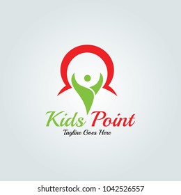 Kids Point Logo Design Template Vector 스톡 벡터(로열티 프리) 1042526557 ...
