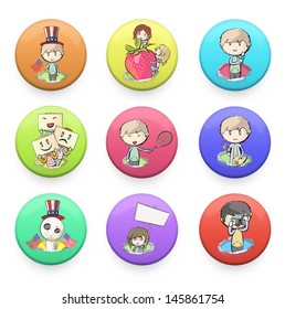 Kids Printed On Button Web Vector Stock Vector (Royalty Free) 145861754