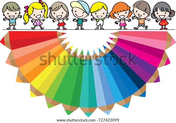 Kids Rainbow Stock Vector (Royalty Free) 727423099 | Shutterstock