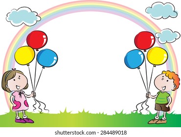 Kids Rainbow Background Stock Vector (Royalty Free) 284489018 ...