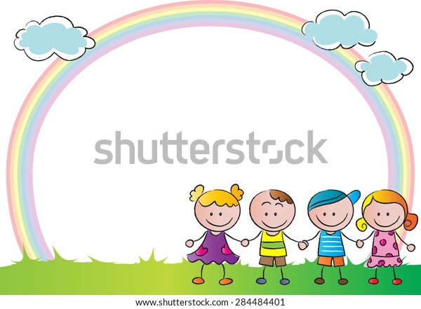 Kids Rainbow Background Stock Vector (Royalty Free) 284484401 ...