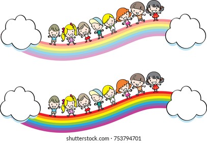 Kids Rainbow Background Stock Vector (Royalty Free) 753816004 ...