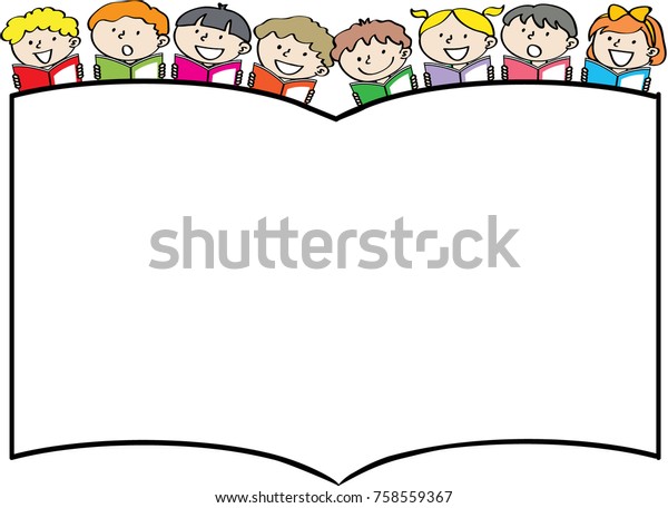 Kids Reading Book Blank Border 库存矢量图（免版税）758559367 | Shutterstock