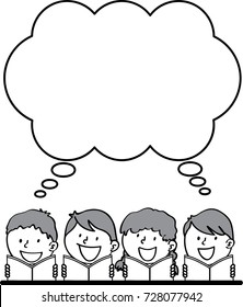 Kids Reading Book Speech Bubble Stock Vector (Royalty Free) 728077942 ...
