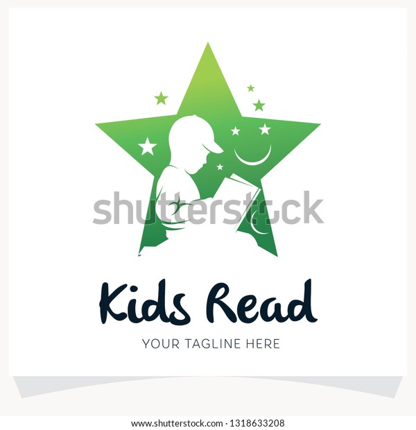 Kids Reading Logo Design Template Inspiration Stock Vector (Royalty ...