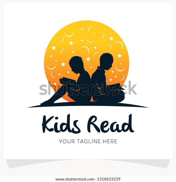 Kids Reading Logo Design Template Inspiration Stock Vector (Royalty ...