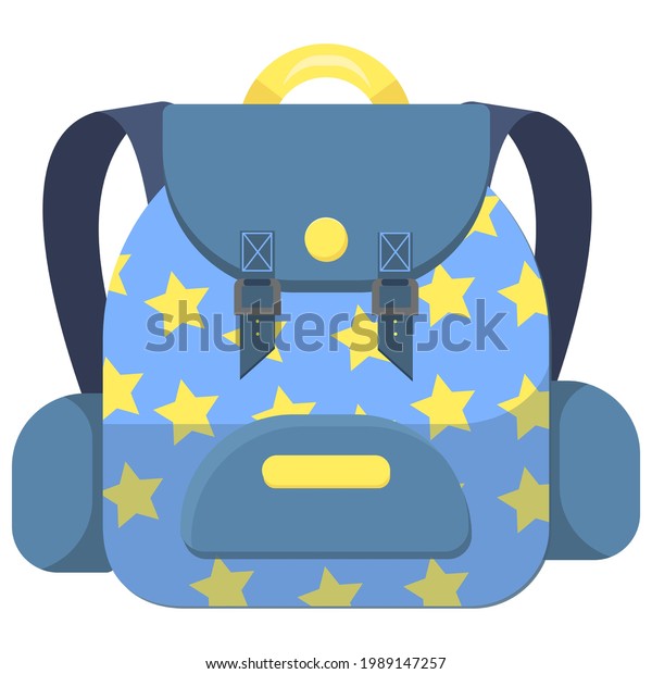 Kids School Backpack Flat Style Education Stock Vector (Royalty Free ...