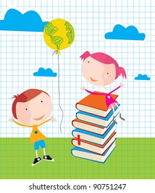 Kids School Environment Stock Vector (Royalty Free) 90751247 | Shutterstock