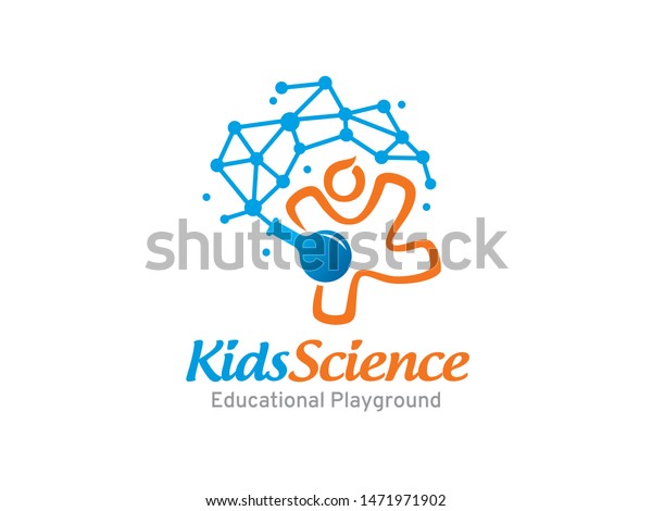 Vektor Stok Kids Science Logo Symbol Icon Template (Tanpa Royalti ...