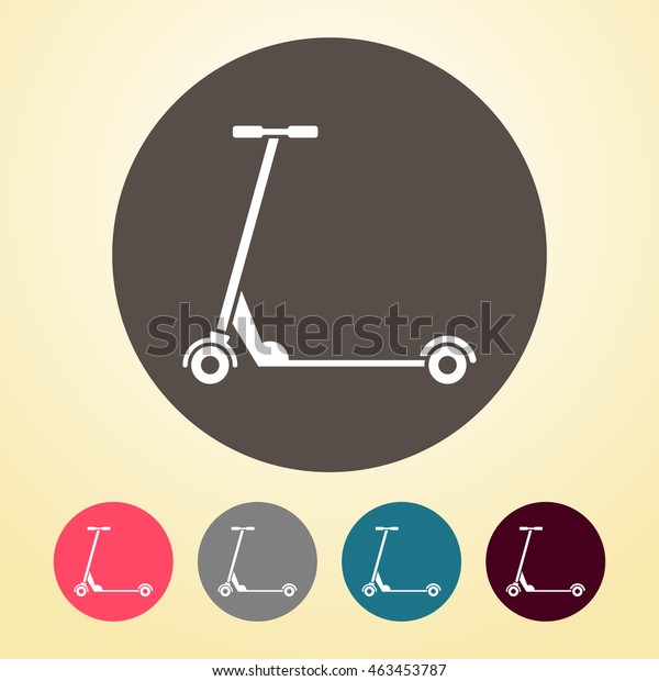 Kids Scooter Icon Round Shape Stock Vector (Royalty Free) 463453787 ...