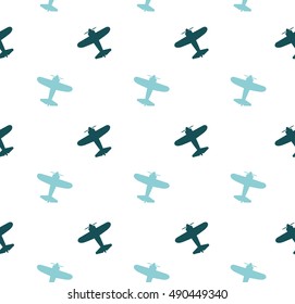 Kids Seamless Pattern Airplanes Blue White Stock Vector (Royalty Free ...