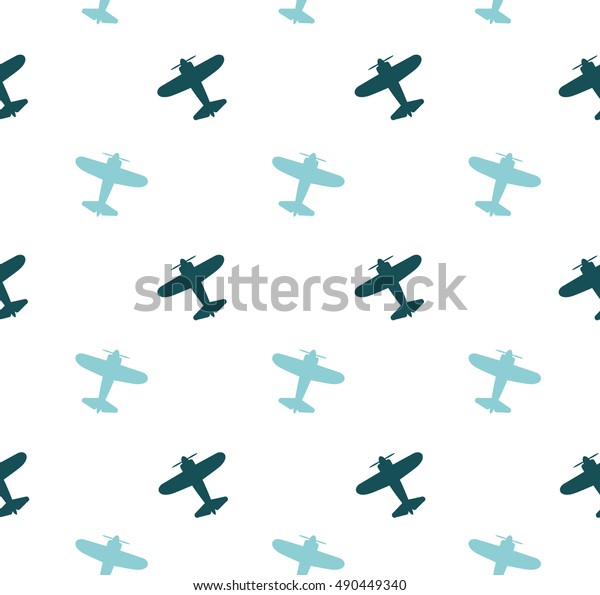 Kids Seamless Pattern Airplanes Blue White Stock Vector (Royalty Free ...
