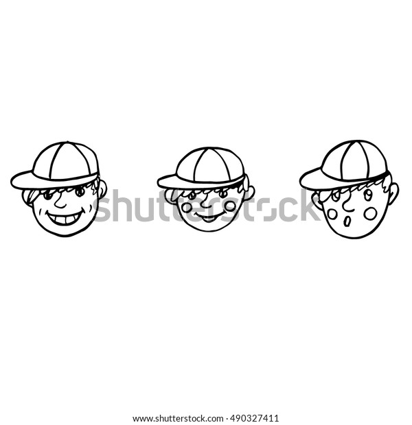 Kids Smiley Faces Set Boys Characters Stock Vector (Royalty Free ...