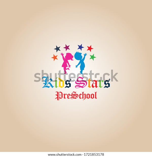 Kids Star School Vector Logo Design: เวกเตอร์สต็อก (ปลอดค่าลิขสิทธิ์ ...