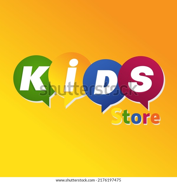 Kids Store Logo Design Template Vector: เวกเตอร์สต็อก (ปลอดค่าลิขสิทธิ์ ...