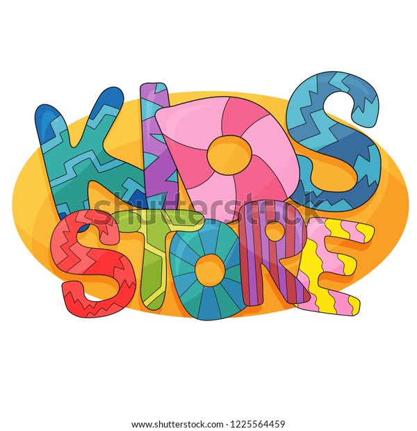 Kids Store Vector Cartoon Logo Colorful Stock Vector (Royalty Free ...