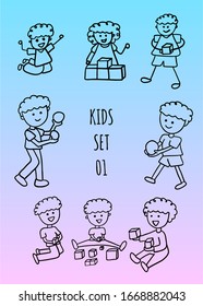 Kids Style Hand Drawn Vector Set Stock Vector (Royalty Free) 1668882040 ...