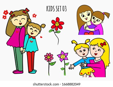 Kids Style Hand Drawn Vector Set Stock Vector (Royalty Free) 1668882040 ...