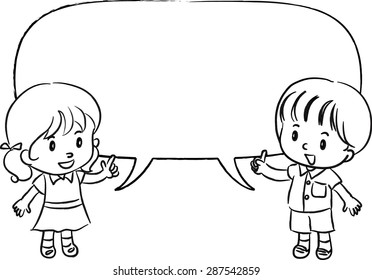Kids Talk Blank Speech Bubble Stock Vector (Royalty Free) 287542862 ...